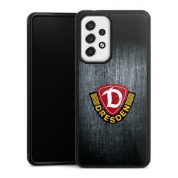 DeinDesign Galaxy A53 5G Handy Gallery Case Handyh&uuml;lle 9H Geh&auml;rtetes Glas R&uuml;ckseite H&uuml;lle Sgd Official Licensed Product Sg Dynamo Dresden Gallery Case