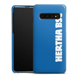 DeinDesign Galaxy S10 Handy Premium Case Smartphone Handyh&uuml;lle Schutzh&uuml;lle gl&auml;nzend Blue Hertha Bsc Soccer Premium Case