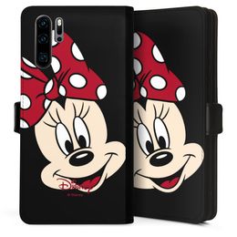 DeinDesign Huawei P30 Pro Handy Klapph&uuml;lle Handyh&uuml;lle aus Kunst Leder schwarz Flip Case Disney Minnie Mouse Official Licensed Product Sideflip mit langer Lasche