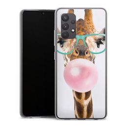 DeinDesign Galaxy A32 4G Handy Silikon H&uuml;lle Case transparent Handyh&uuml;lle Giraffe Animals Glasses Silikon Case