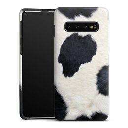 DeinDesign Galaxy S10 Handy Premium Case Smartphone Handyh&uuml;lle Schutzh&uuml;lle gl&auml;nzend Animal Look Animal Print Cow Skin Premium Case