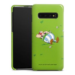 DeinDesign Galaxy S10 Handy Premium Case Smartphone Handyh&uuml;lle Schutzh&uuml;lle gl&auml;nzend Asterix Official Licensed Product Obelix Premium Case