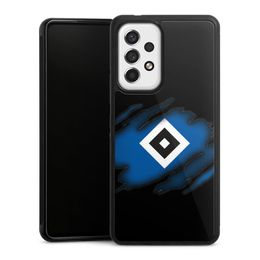 DeinDesign Galaxy A53 5G Handy Gallery Case Handyh&uuml;lle 9H Geh&auml;rtetes Glas R&uuml;ckseite H&uuml;lle Official Licensed Product Hsv Hamburger Sv Gallery Case