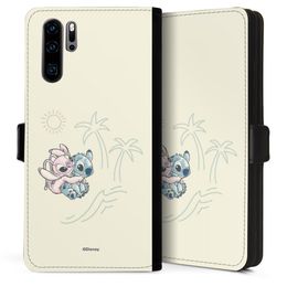 DeinDesign Huawei P30 Pro Handy Klapph&uuml;lle Handyh&uuml;lle aus Kunst Leder schwarz Flip Case Angel Disney Lilo & Stitch Sideflip mit langer Lasche