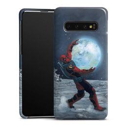 DeinDesign Galaxy S10 Handy Premium Case Smartphone Handyh&uuml;lle Schutzh&uuml;lle gl&auml;nzend Moon Marvel Deadpool Premium Case