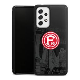 DeinDesign Galaxy A53 5G Handy Gallery Case Handyh&uuml;lle 9H Geh&auml;rtetes Glas R&uuml;ckseite H&uuml;lle Logo Official Licensed Product Fortuna D&uuml;sseldorf Gallery Case
