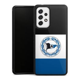 DeinDesign Galaxy A53 5G Handy Gallery Case Handyh&uuml;lle 9H Geh&auml;rtetes Glas R&uuml;ckseite H&uuml;lle Arminen Official Licensed Product Arminia Bielefeld Gallery Case