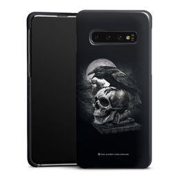 DeinDesign Galaxy S10 Handy Premium Case Smartphone Handyh&uuml;lle Schutzh&uuml;lle gl&auml;nzend Raven Skulls Skull Premium Case