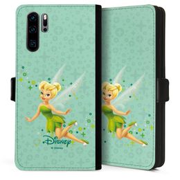 DeinDesign Huawei P30 Pro Handy Klapph&uuml;lle Handyh&uuml;lle aus Kunst Leder schwarz Flip Case Tinkerbells Disney Official Licensed Product Sideflip mit langer Lasche