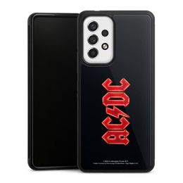 DeinDesign Galaxy A53 5G Handy Gallery Case Handyh&uuml;lle 9H Geh&auml;rtetes Glas R&uuml;ckseite H&uuml;lle Official Licensed Product Acdc Logo Gallery Case