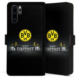 DeinDesign Huawei P30 Pro Handy Klapph&uuml;lle Handyh&uuml;lle aus Kunst Leder schwarz Flip Case Borussia Dortmund Stadium Bvb Sideflip mit langer Lasche