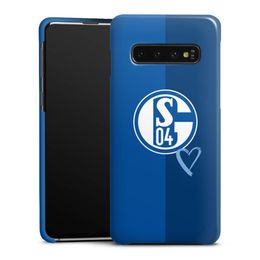 DeinDesign Galaxy S10 Handy Premium Case Smartphone Handyh&uuml;lle Schutzh&uuml;lle gl&auml;nzend Heart Schalke 04 Fc Schalke 04 Premium Case