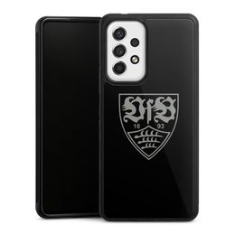 DeinDesign Galaxy A53 5G Handy Gallery Case Handyh&uuml;lle 9H Geh&auml;rtetes Glas R&uuml;ckseite H&uuml;lle Official Licensed Product Logo Vfb Stuttgart Gallery Case