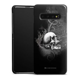 DeinDesign Galaxy S10 Handy Premium Case Smartphone Handyh&uuml;lle Schutzh&uuml;lle gl&auml;nzend Gothic Skull Skulls Premium Case