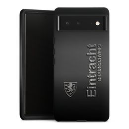 DeinDesign Google Pixel 6 Handy Panzer Handyh&uuml;lle robuste Outdoor H&uuml;lle Schutzh&uuml;lle matt Logo Eintracht Braunschweig Official Licensed Product Tough Case