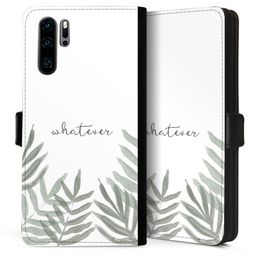 DeinDesign Huawei P30 Pro Handy Klapph&uuml;lle Handyh&uuml;lle aus Kunst Leder schwarz Flip Case Water Colour Jungle Palm Tree Sideflip mit langer Lasche