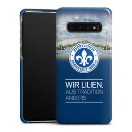 DeinDesign Galaxy S10 Handy Premium Case Smartphone Handyh&uuml;lle Schutzh&uuml;lle gl&auml;nzend Official Licensed Product Sv Darmstadt 98 Coat Of Arms Premium Case