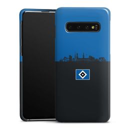 DeinDesign Galaxy S10 Handy Premium Case Smartphone Handyh&uuml;lle Schutzh&uuml;lle gl&auml;nzend Hsv Skyline Hamburg Premium Case