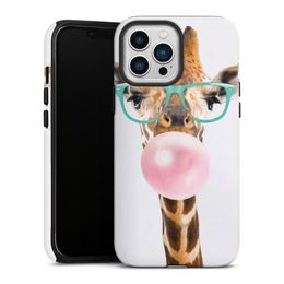DeinDesign iPhone 13 Pro Max Handy Panzer Handyh&uuml;lle robuste Outdoor H&uuml;lle Schutzh&uuml;lle matt Giraffe Animals Glasses Tough Case