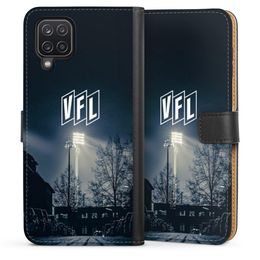 DeinDesign Galaxy A12 Handy Klapph&uuml;lle Handyh&uuml;lle aus Kunst Leder schwarz Flip Case Official Licensed Product Soccer Vfl Osnabr&uuml;ck Sideflip mit langer Lasche