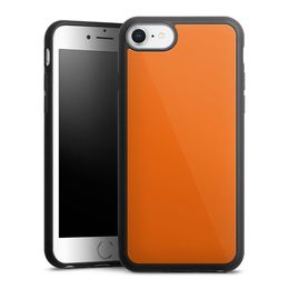 DeinDesign iPhone SE (2020) Handy Gallery Case Handyh&uuml;lle 9H Geh&auml;rtetes Glas R&uuml;ckseite H&uuml;lle Orange Colour Unicoloured Gallery Case