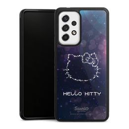 DeinDesign Galaxy A53 5G Handy Gallery Case Handyh&uuml;lle 9H Geh&auml;rtetes Glas R&uuml;ckseite H&uuml;lle Hello Kitty Merchandise Weltall Gallery Case