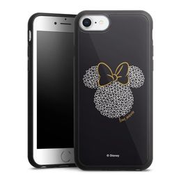 DeinDesign iPhone SE (2020) Handy Gallery Case Handyh&uuml;lle 9H Geh&auml;rtetes Glas R&uuml;ckseite H&uuml;lle Minnie Mouse Muster Disney Gallery Case