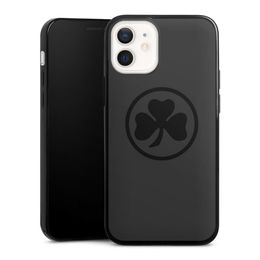 DeinDesign iPhone 12 mini Handy Slim Case extra d&uuml;nn Silikon Handyh&uuml;lle schwarz H&uuml;lle Official Licensed Product Spvgg Greuther F&uuml;rth Clover Silikon Slim Case
