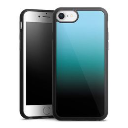 DeinDesign iPhone SE (2020) Handy Gallery Case Handyh&uuml;lle 9H Geh&auml;rtetes Glas R&uuml;ckseite H&uuml;lle Ombre Two-Tone Black Gallery Case