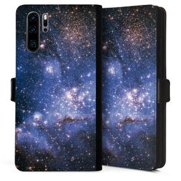 DeinDesign Huawei P30 Pro Handy Klapph&uuml;lle Handyh&uuml;lle aus Kunst Leder schwarz Flip Case Galaxy Weltall Weltraum Sideflip mit langer Lasche