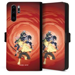 DeinDesign Huawei P30 Pro Handy Klapph&uuml;lle Handyh&uuml;lle aus Kunst Leder schwarz Flip Case Naruto Shippuden Sasuke Sakura Sideflip mit langer Lasche
