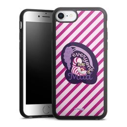DeinDesign iPhone SE (2020) Handy Gallery Case Handyh&uuml;lle 9H Geh&auml;rtetes Glas R&uuml;ckseite H&uuml;lle Alice In Wonderland Disney Grinning Cat Gallery Case