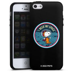 DeinDesign iPhone SE (2016-2019) Handy Silikon H&uuml;lle Case schwarz Handyh&uuml;lle Weltall Snoopy Peanuts