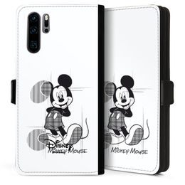 DeinDesign Huawei P30 Pro Handy Klapph&uuml;lle Handyh&uuml;lle aus Kunst Leder schwarz Flip Case Mickey Mouse Disney Official Licensed Product Sideflip mit langer Lasche