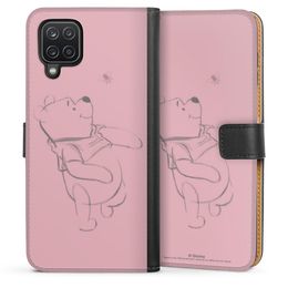 DeinDesign Galaxy A12 Handy Klapph&uuml;lle Handyh&uuml;lle aus Kunst Leder schwarz Flip Case Disney Winnie The Pooh Bee Sideflip mit langer Lasche