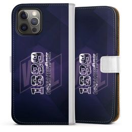 DeinDesign iPhone 12 Pro Max Handy Klapph&uuml;lle Handyh&uuml;lle aus Kunst Leder wei&szlig; Flip Case Vfl Osnabr&uuml;ck Sports Official Licensed Product Sideflip mit Lasche