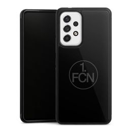 DeinDesign Galaxy A53 5G Handy Gallery Case Handyh&uuml;lle 9H Geh&auml;rtetes Glas R&uuml;ckseite H&uuml;lle 1. Fc N&uuml;rnberg Logo 1. Fcn Gallery Case