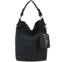 Damen Schultertasche "Ella Hobo", Fritzi aus Preussensoft schwarz, 100% Polyurethan, unifarben, Taschen, mit Canvas-Anh&auml;nger