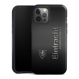 DeinDesign iPhone 12 Pro Max Handy Panzer Handyh&uuml;lle robuste Outdoor H&uuml;lle Schutzh&uuml;lle gl&auml;nzend Logo Eintracht Braunschweig Official Licensed Product Tough Case