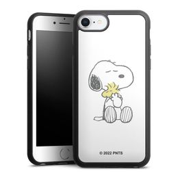 DeinDesign iPhone SE (2020) Handy Gallery Case Handyh&uuml;lle 9H Geh&auml;rtetes Glas R&uuml;ckseite H&uuml;lle Snoopy Peanuts Love Gallery Case