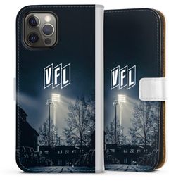 DeinDesign iPhone 12 Pro Max Handy Klapph&uuml;lle Handyh&uuml;lle aus Kunst Leder wei&szlig; Flip Case Soccer Vfl Osnabr&uuml;ck Official Licensed Product Sideflip mit Lasche