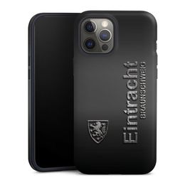 DeinDesign iPhone 12 Pro Handy Panzer Handyh&uuml;lle robuste Outdoor H&uuml;lle Schutzh&uuml;lle matt Logo Eintracht Braunschweig Official Licensed Product Tough Case