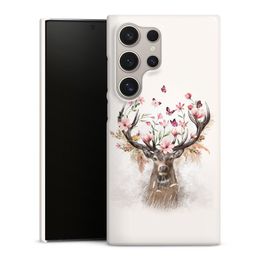 DeinDesign Galaxy S24 Ultra Handy Premium Case Smartphone Handyh&uuml;lle Schutzh&uuml;lle gl&auml;nzend Deer Flowers Animals Premium Case