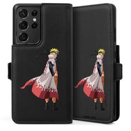 DeinDesign Galaxy S21 Ultra 5G Handy Klapph&uuml;lle Handyh&uuml;lle aus Kunst Leder schwarz Flip Case Sensei Naruto Shippuden Hokage Sideflip mit Lasche