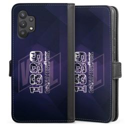 DeinDesign Galaxy A32 4G Handy Klapph&uuml;lle Handyh&uuml;lle aus Kunst Leder schwarz Flip Case Vfl Osnabr&uuml;ck Sports Official Licensed Product Sideflip mit Lasche