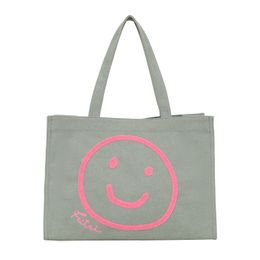 Damen Shopper "Easy01 Limited Smile", Fritzi aus Preussenjade, 55% Baumwolle, 45% Polyester, unifarben, Taschen, mit Smile-Print