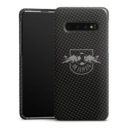 DeinDesign Galaxy S10 Handy Premium Case Smartphone Handyh&uuml;lle Schutzh&uuml;lle gl&auml;nzend Rb Leipzig Carbon Metallic Look Premium Case