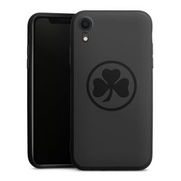 DeinDesign iPhone Xr Handy Premium Silikon H&uuml;lle Handyh&uuml;lle schwarz Case Official Licensed Product Spvgg Greuther F&uuml;rth Clover Silikon Premium Case