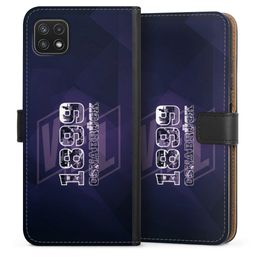 DeinDesign Galaxy A22 5G Handy Klapph&uuml;lle Handyh&uuml;lle aus Kunst Leder schwarz Flip Case Official Licensed Product Vfl Osnabr&uuml;ck Sports Sideflip mit langer Lasche