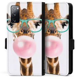 DeinDesign Galaxy S20 Handy Klapph&uuml;lle Handyh&uuml;lle aus Kunst Leder schwarz Flip Case Giraffe Animals Glasses Sideflip mit Lasche